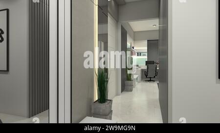 Minimalist Slat Wall Panel Ideas for Room Partition Stock Photo - Alamy