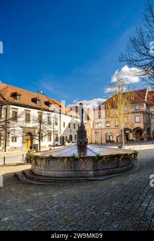 street at the old town of Prachatice, Bohemia, Czech Republic, Europe ...
