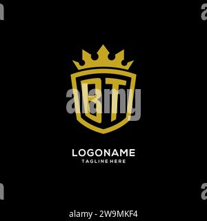 BT monogram logo initial with shield guard shape design ideas Stock ...