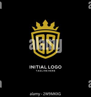 GS logo initial with shield shape design style vector graphic Stock ...