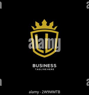 LL logo with shield and crown, monogram initial logo style vector file Stock Vector Image & Art ...