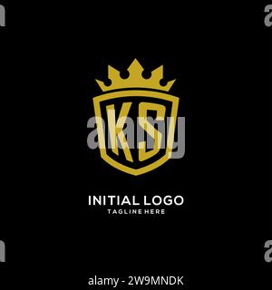Initial KS shield and crown logo style vector graphic Stock Vector Image & Art - Alamy