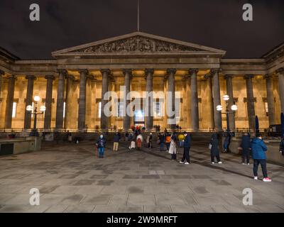 The front of The British Museum, Nighttime, Bloomsbury, London, England ...