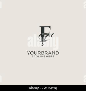 Modern and professional FF letter initials logo design Stock Vector ...