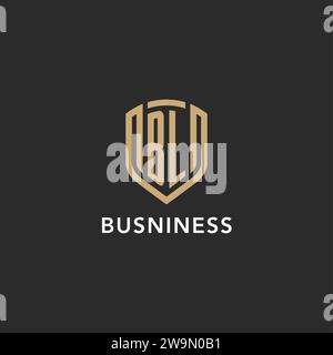 Initial BL shield logo monoline style, modern and luxury monogram logo ...