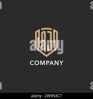 AJ Logo monogram with shield shape designs template vector icon modern ...