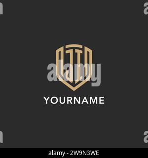 JI Logo monogram with shield shape designs template vector icon modern ...