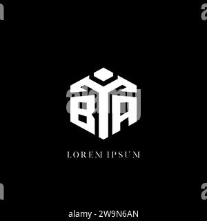 BA initial monogram logo with hexagonal shape and swoosh design ideas ...