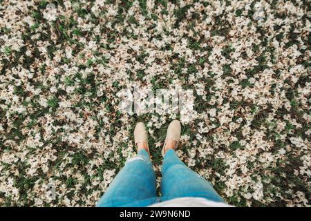 bare feet on spring grass and flowers Stock Photo - Alamy