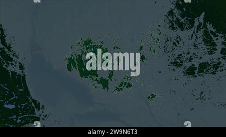Aland Islands highlighted on a Colored elevation map with lakes and rivers map with the country ...