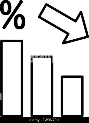 Icons showing interest rates and yield increases, simple line drawing ...