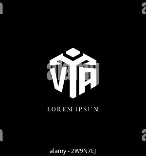 VA initial monogram logo with hexagonal shape and swoosh design ideas ...