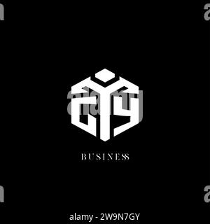 GY initial monogram logo with hexagonal shape and swoosh design ideas ...
