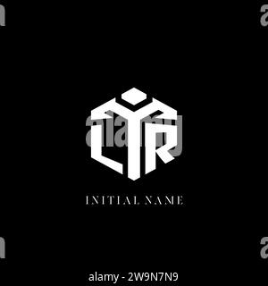 LR initial monogram logo with hexagonal shape style, real estate logo ...
