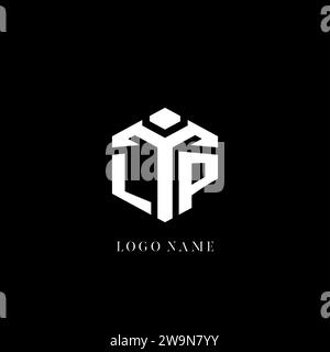 LP initial monogram logo with hexagonal shape style, real estate logo ...