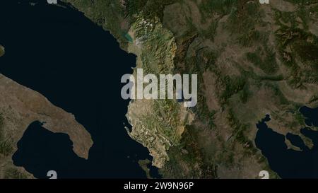 Albania highlighted on a low resolution satellite map map with the ...