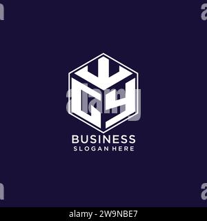 GY initial monogram logo with hexagonal shape style, real estate logo ...