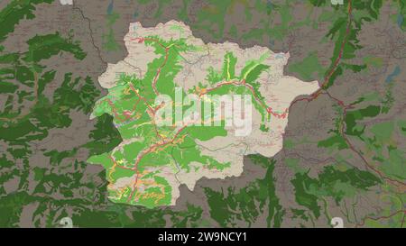 Andorra highlighted on a topographic, OSM France style map map with the ...