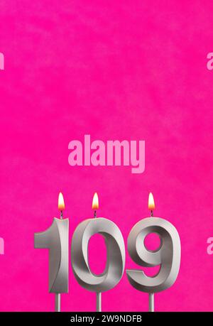 Birthday candle number 109 - Birthday celebration on yellow background ...