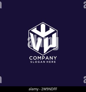 VW initial monogram logo with hexagonal shape and swoosh design ideas Stock Vector Image & Art ...