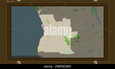 Angola highlighted on a topographic, OSM standard style map Stock Photo ...
