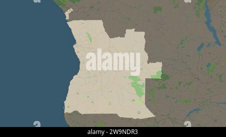 Angola highlighted on a topographic, OSM Germany style map Stock Photo ...