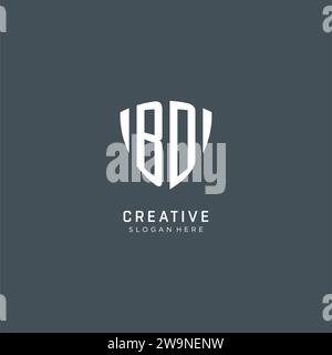 BD Monogram geometric shape style template. Monogram initial design ...