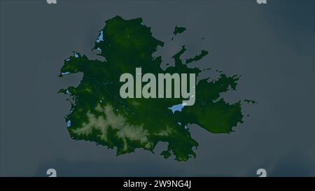 Antigua and Barbuda highlighted on a Colored elevation map with lakes ...
