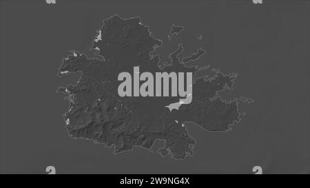 Antigua and Barbuda highlighted on a Bilevel elevation map with lakes ...