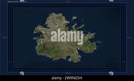 Antigua and Barbuda highlighted on a low resolution satellite map Stock ...