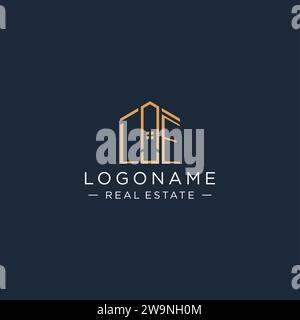 Initial LE logo, clean and modern architectural and construction logo ...