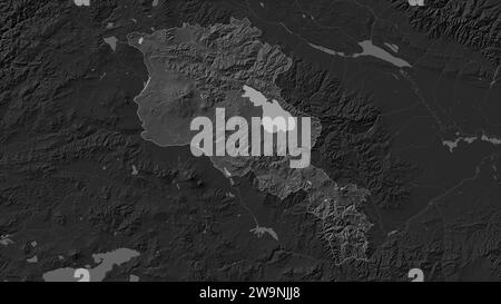 Armenia highlighted on a elevation map colored in sepia tones with lakes and rivers Stock Photo ...