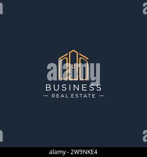 initial letter QO with simple house roof creative logo design for real ...