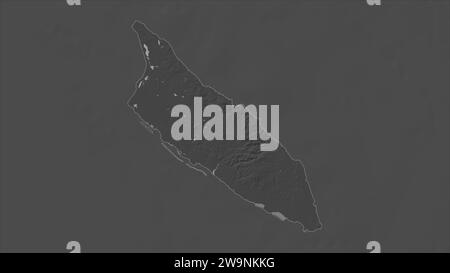 Aruba highlighted on a Bilevel elevation map with lakes and rivers map ...