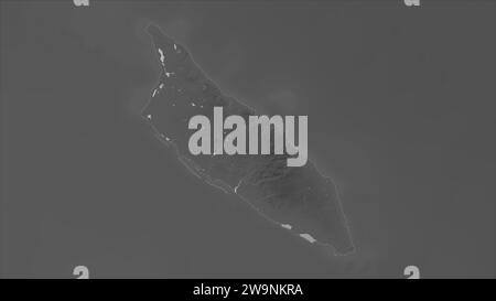 Aruba highlighted on a Grayscale elevation map with lakes and rivers ...