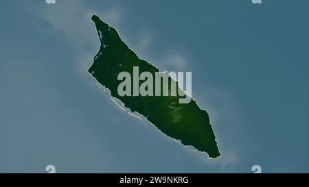 Aruba outlined on a elevation map colored in sepia tones with lakes and ...