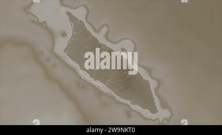 Aruba outlined on a Colored elevation map with lakes and rivers Stock ...