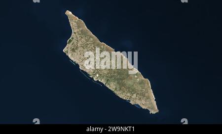 Aruba highlighted on a low resolution satellite map map with the ...