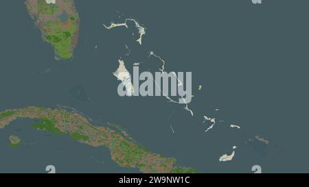 Bahamas highlighted on a topographic, OSM Germany style map map with ...