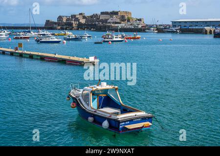 View of Castle Cornet from Victoria Pier in St Peter Port, Guernsey ...