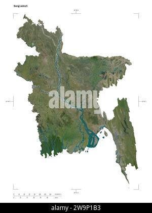 Dhaka, division of Bangladesh. High resolution satellite map. Locations ...