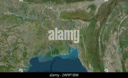Dhaka, division of Bangladesh. High resolution satellite map. Locations ...