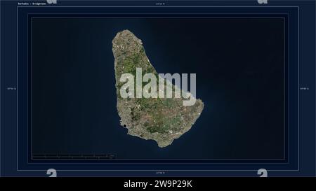 Barbados highlighted on a low resolution satellite map Stock Photo - Alamy