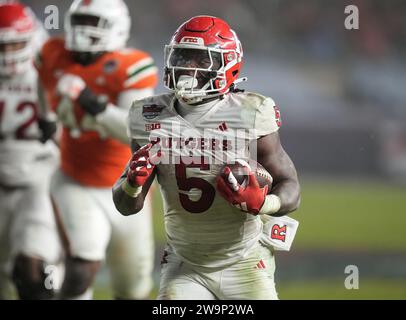 Rutgers running back Kyle Monangai runs in the 40-yard dash at the NFL ...