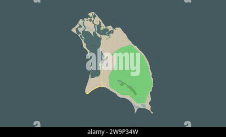 Barbuda - Antigua and Barbuda highlighted on a topographic, OSM France ...