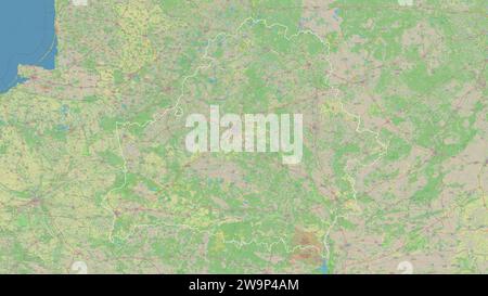 Belarus outlined on a topographic, OSM Humanitarian style map Stock Photo - Alamy