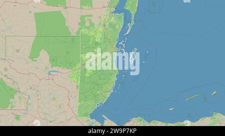 Belize outlined on a topographic, OSM France style map Stock Photo - Alamy