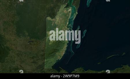 Belize highlighted on a low resolution satellite map map with the ...