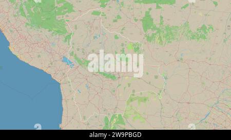 Bolivia outlined on a topographic, OSM Humanitarian style map Stock ...