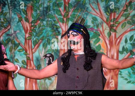 An artist playing the role of Kevat character during Ramlila staging ...